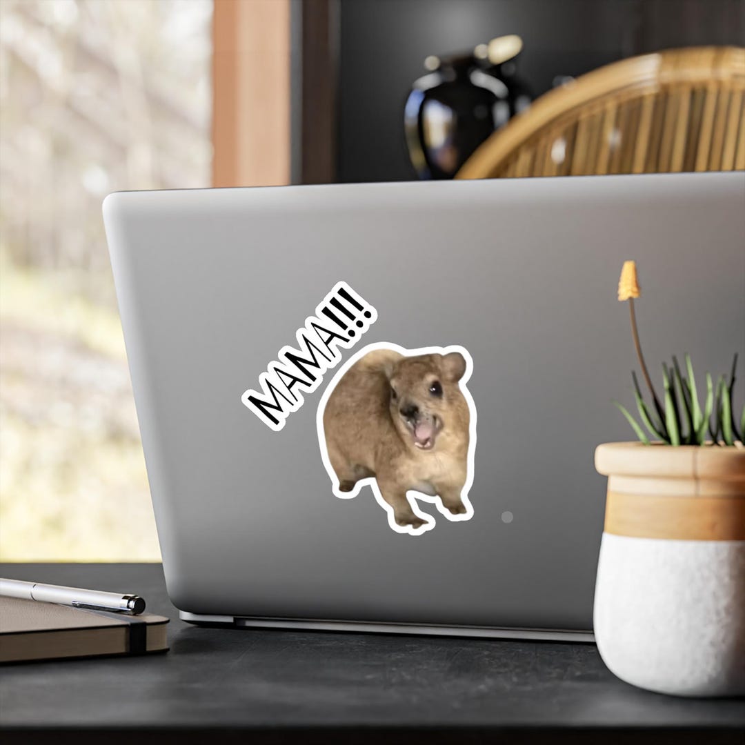 Screaming Hyrax Meme Vinyl Sticker, Funny Animal Decal, Laptop Sticker ...
