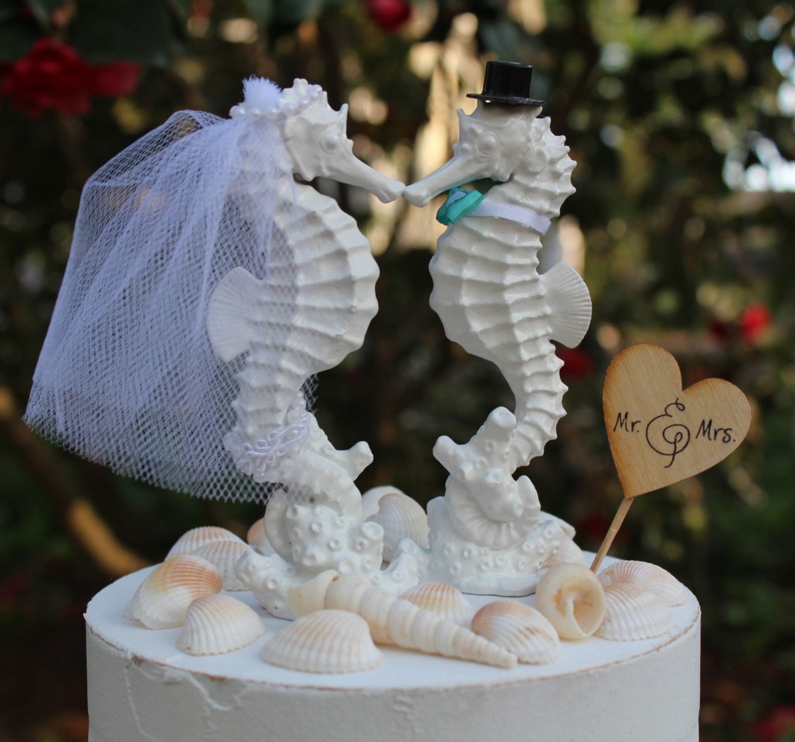 Seahorse Wedding Cake Topper Beach-family Cake Topper | Etsy