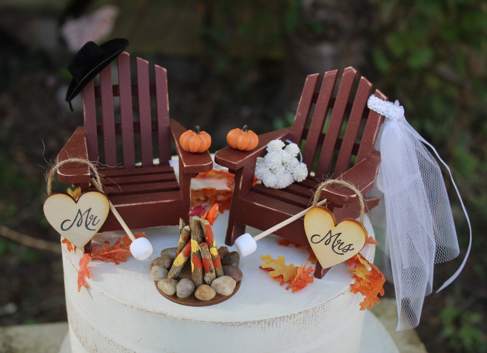 Fall-adirondack Chairs-cake Topper-wedding-bride-groom-rustic-unique ...