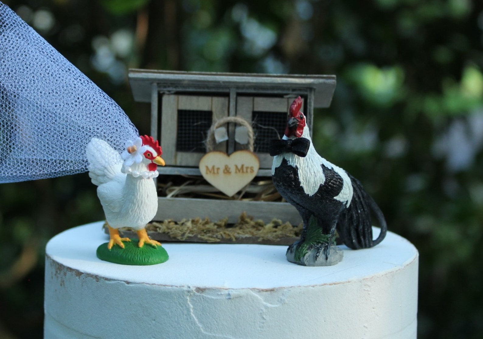 Rooster-hen-chicken-wedding-cake - Etsy