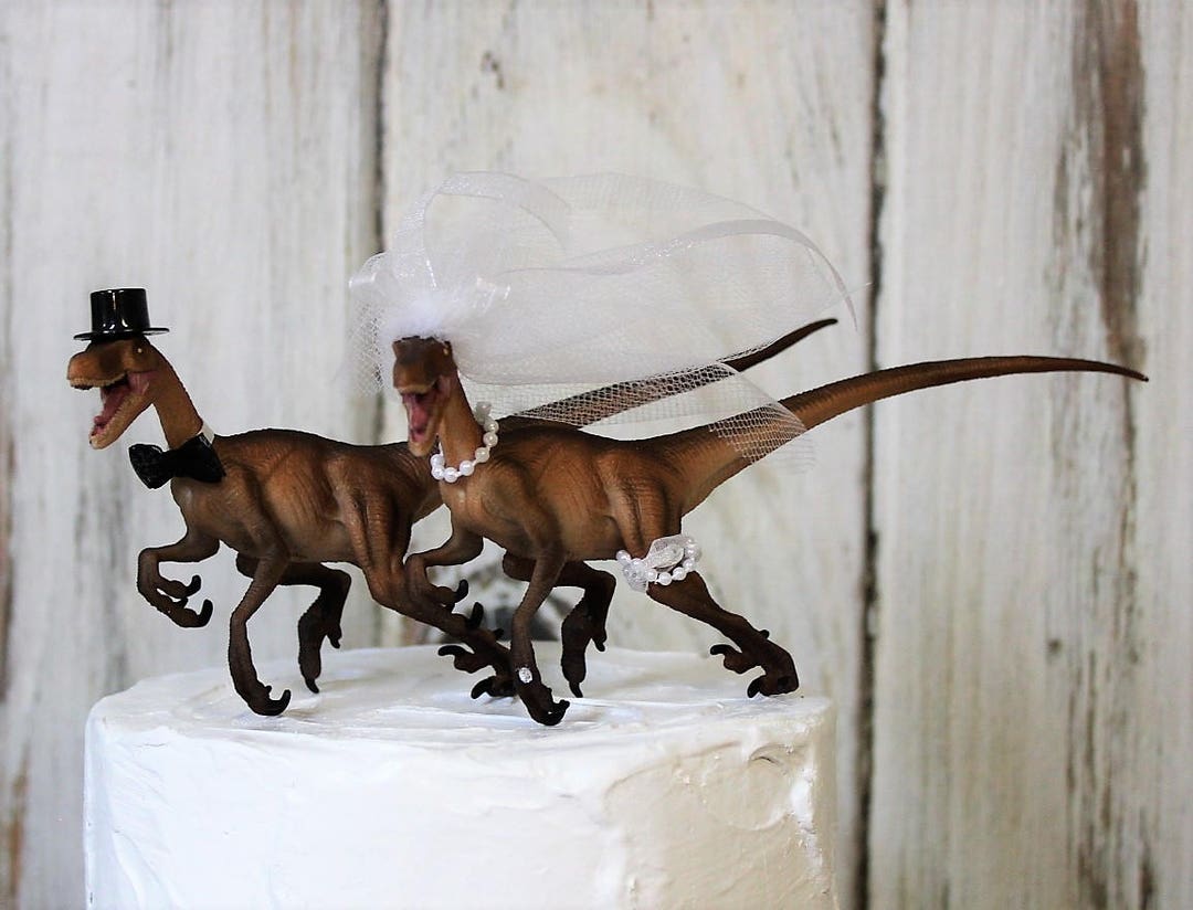 Dinosaur Wedding Cake Topper, Velociraptor Cake Topper, Dinosaurs ...