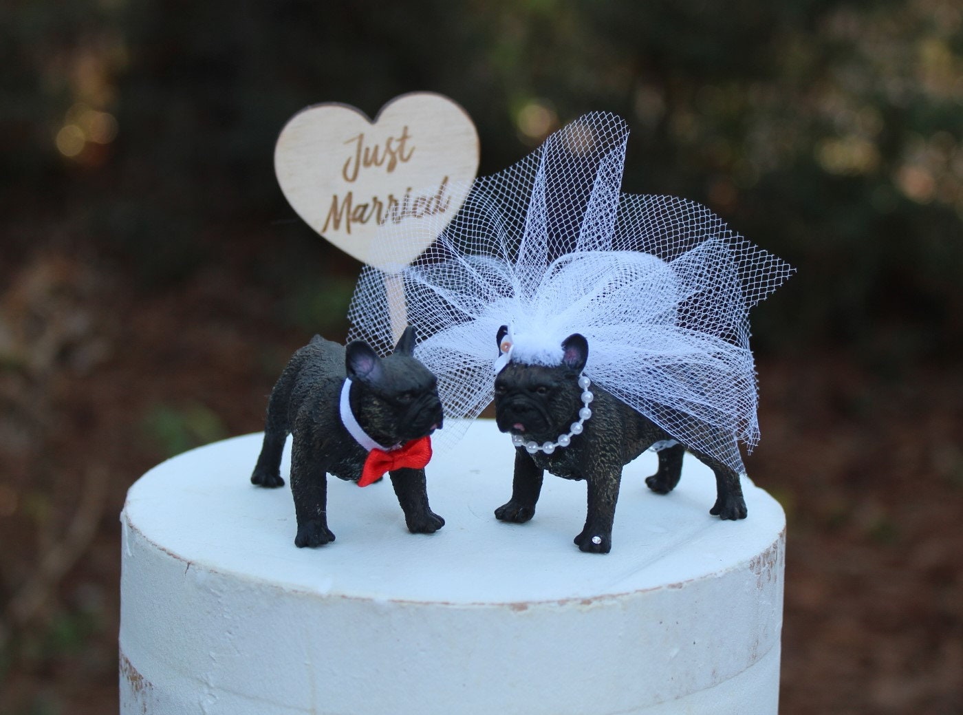 Bull Dog-french-dog-wedding-cake Topper-frenchies-bride-groom-animal ...