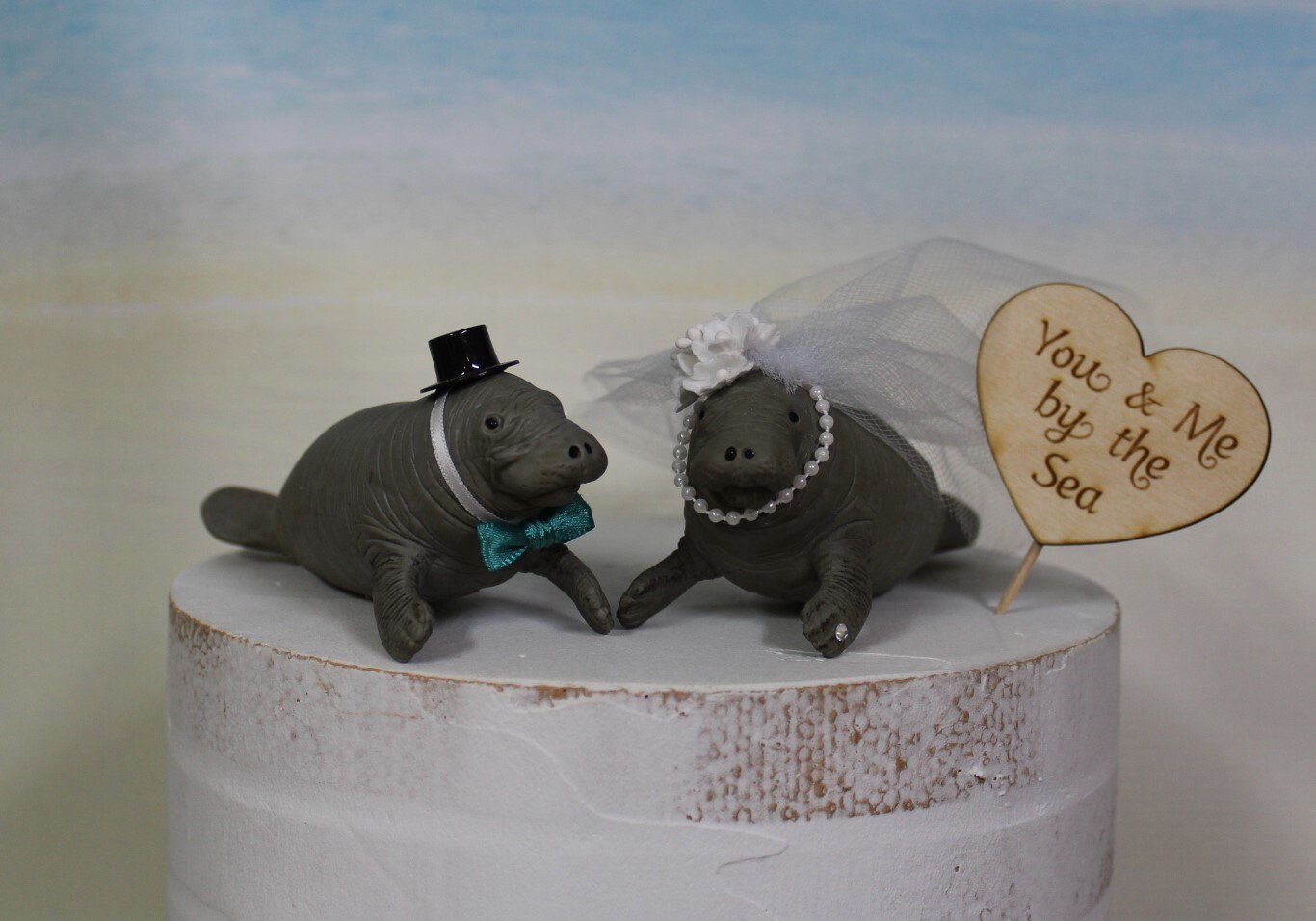 Manatee Wedding Cake Topper Beach-ocean wedding Cake | Etsy