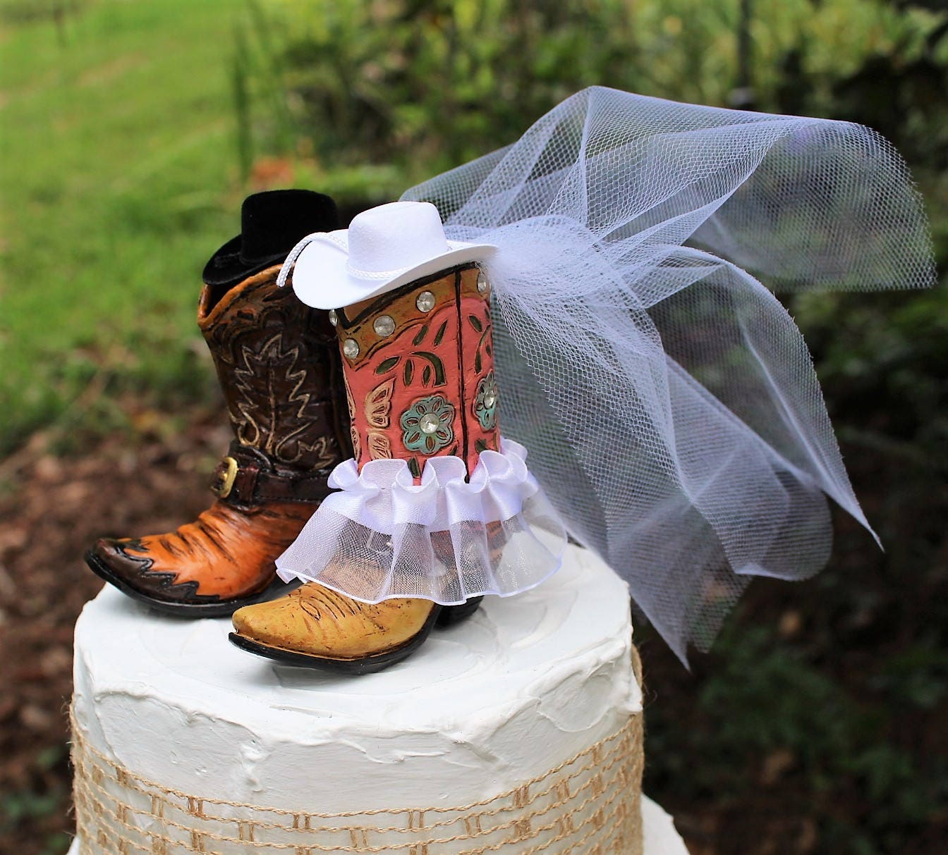 Boot Cake Topper Wedding Cake Topper-rustic Cake Topper | Etsy