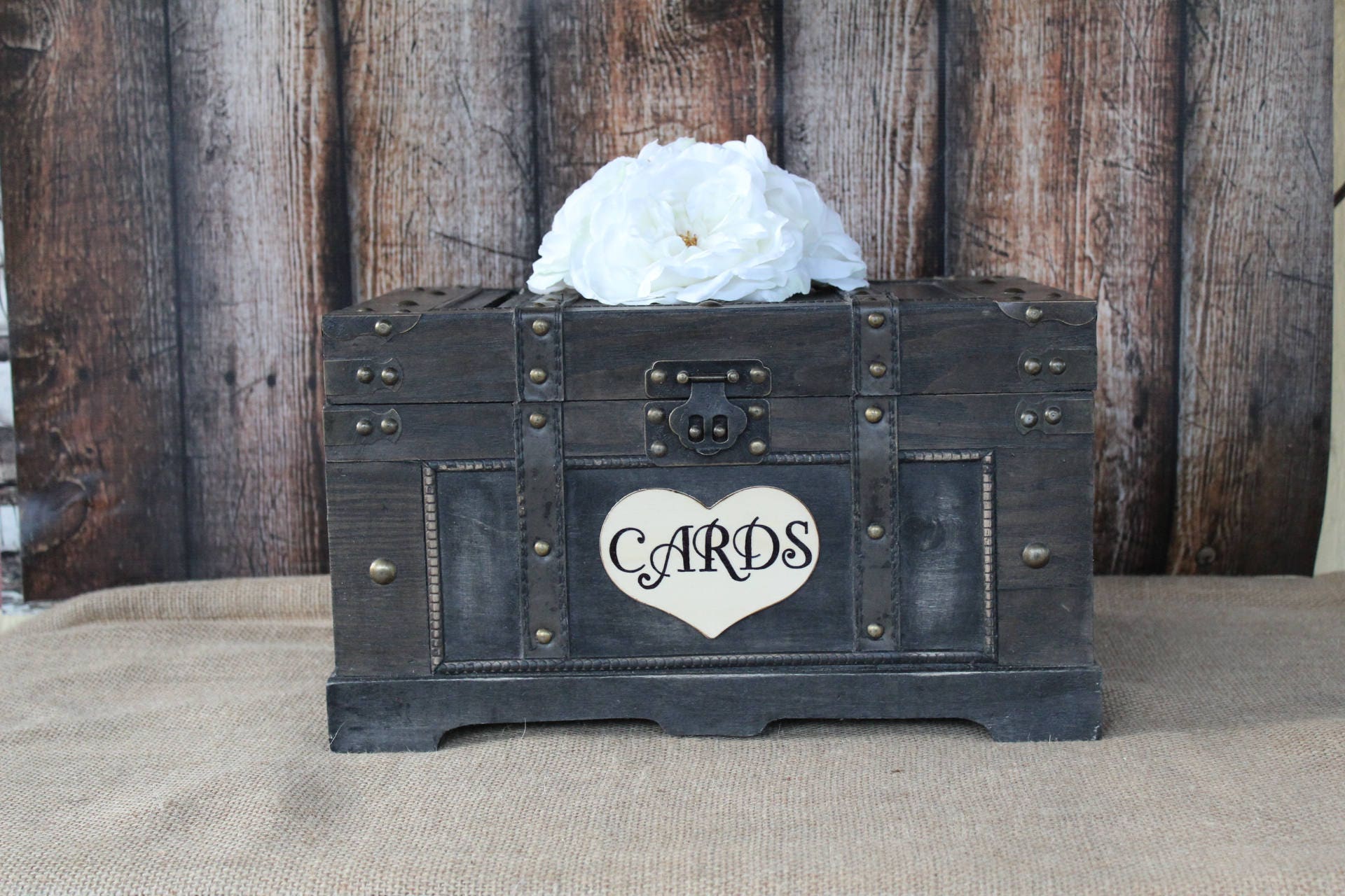 Wedding Card Box Extra Large Trunk Shabby Chic Rustic | Etsy