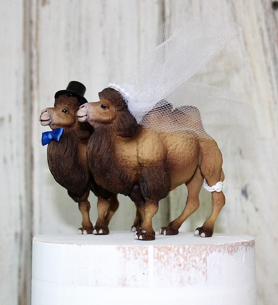 Camel Cake Topper, Bactrian-wedding-animal-bride-groom-desert-unique ...