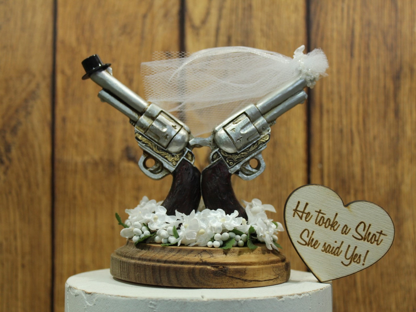 Pistol Cake Topper Gun Wedding Rustic Hunting Bride | Etsy
