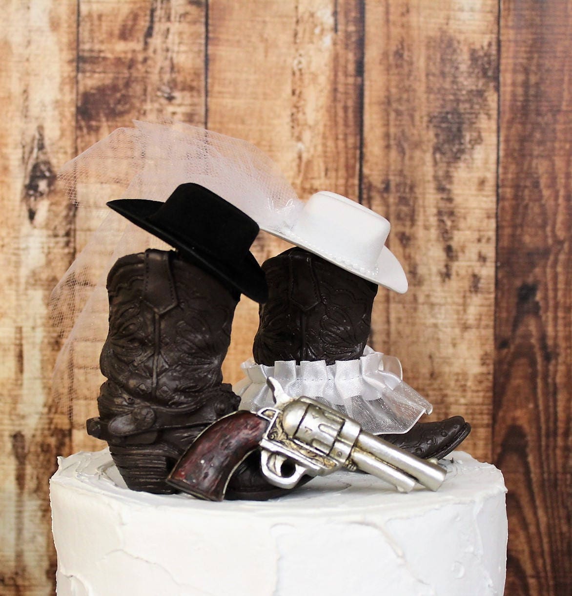 Boots and Gun Cake Topper, Hunting-shotgun Wedding, Rustic Western ...
