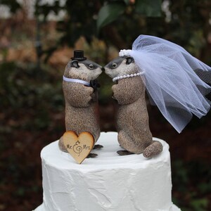Groundhog Cake Topper, Animal-bride-groom-groundhog-wedding-wildlife ...