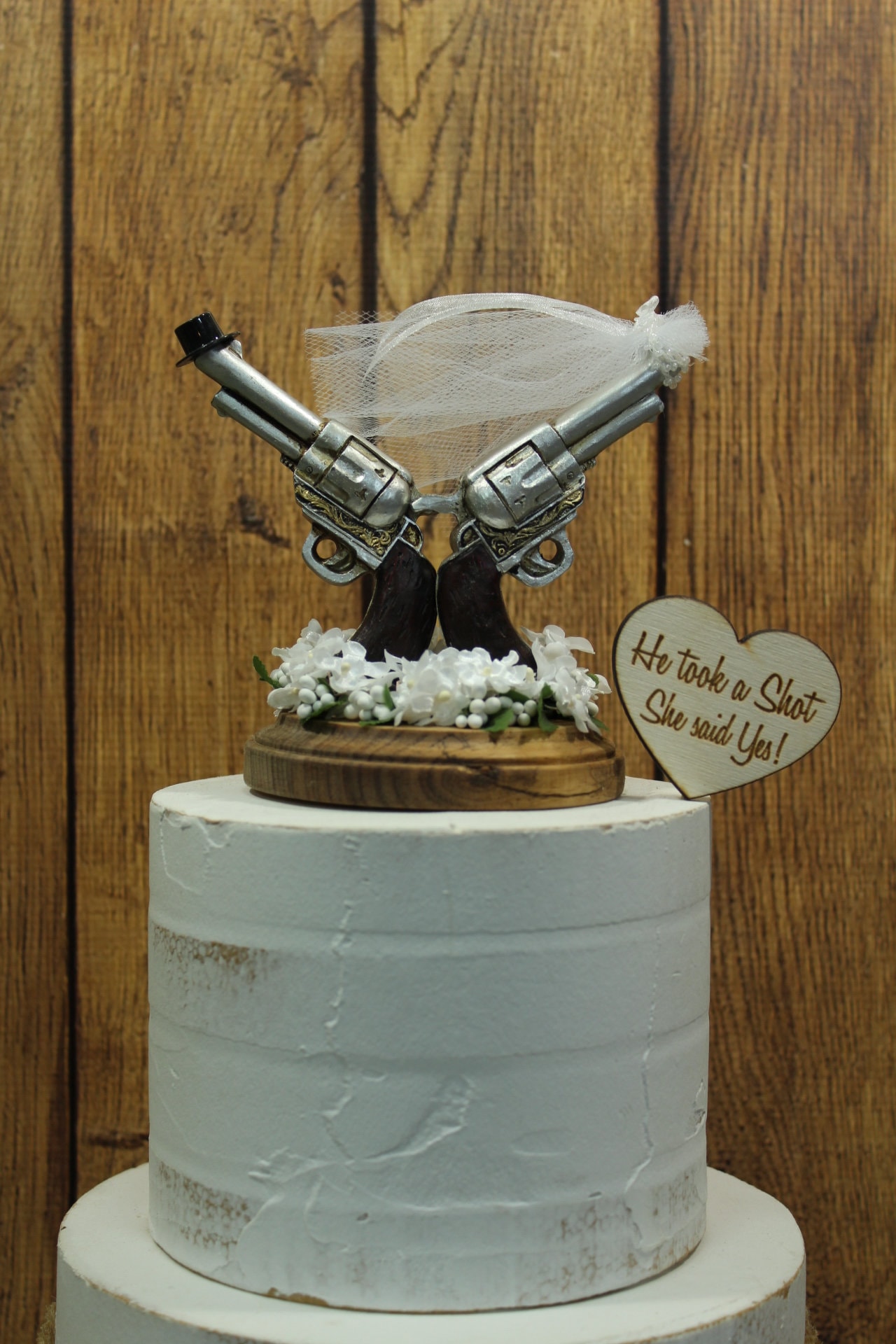 Pistol Cake Topper, Gun, Wedding, Rustic, Hunting, Bride, Groom ...