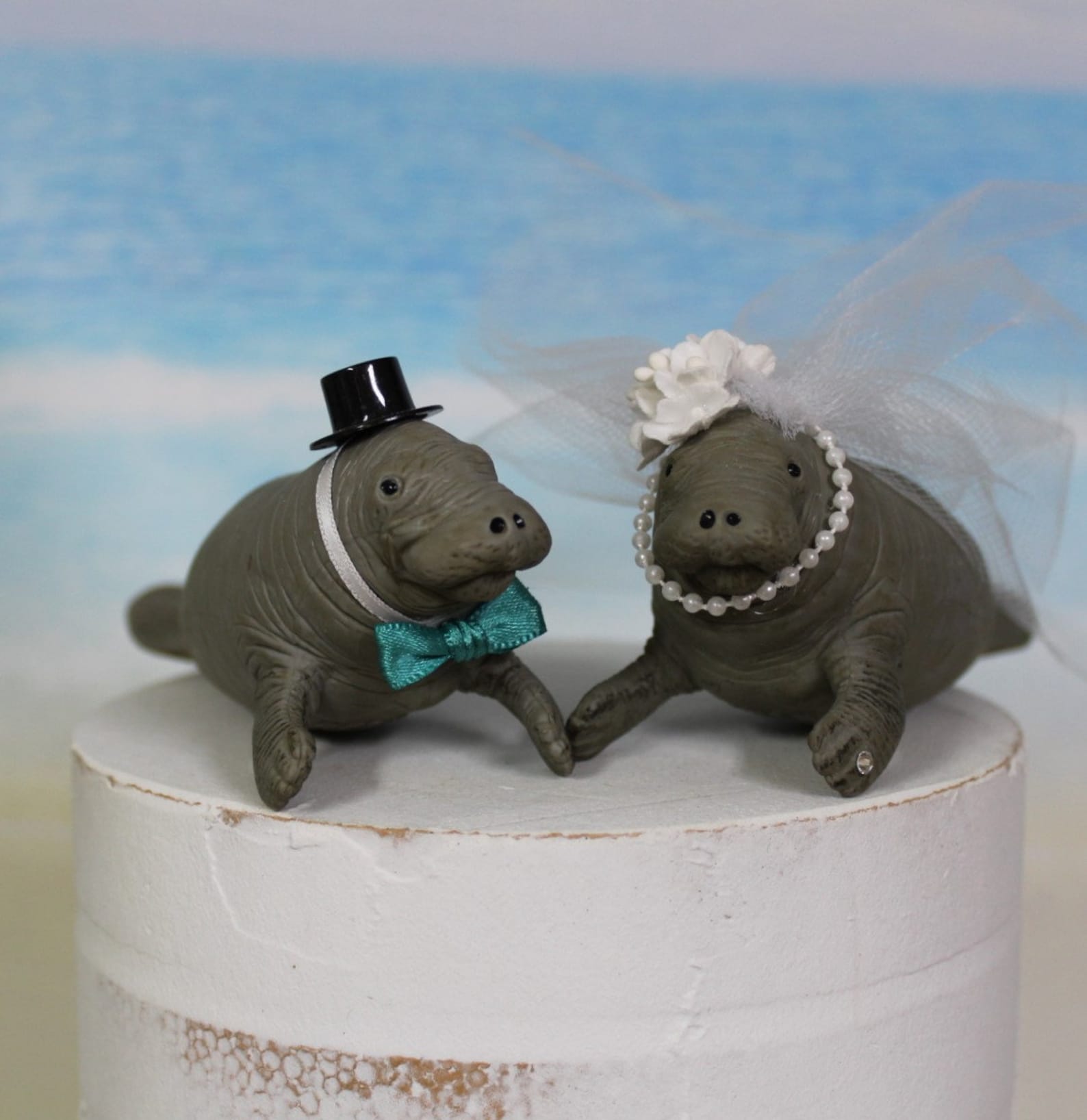 Manatee Wedding Cake Topper Beach-Ocean Wedding Cake | Etsy
