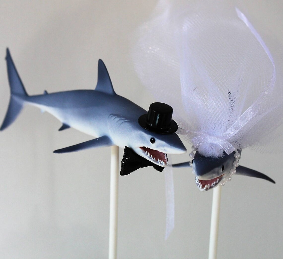 Shark Wedding Cake Topper-mako Shark Cake Topper-blue Shark-destination ...