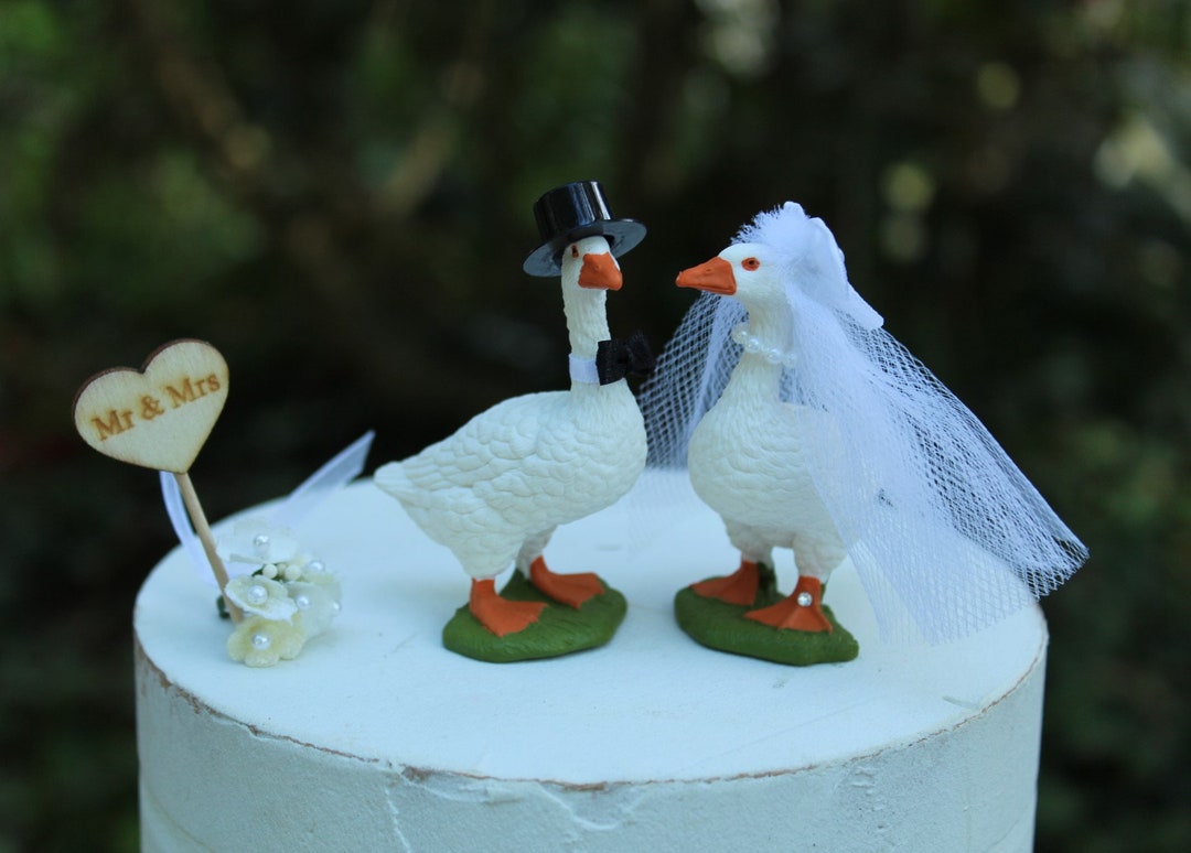 Goose-wedding-cake Topper-bride-groom-farm-animal-funny-unique-barn ...
