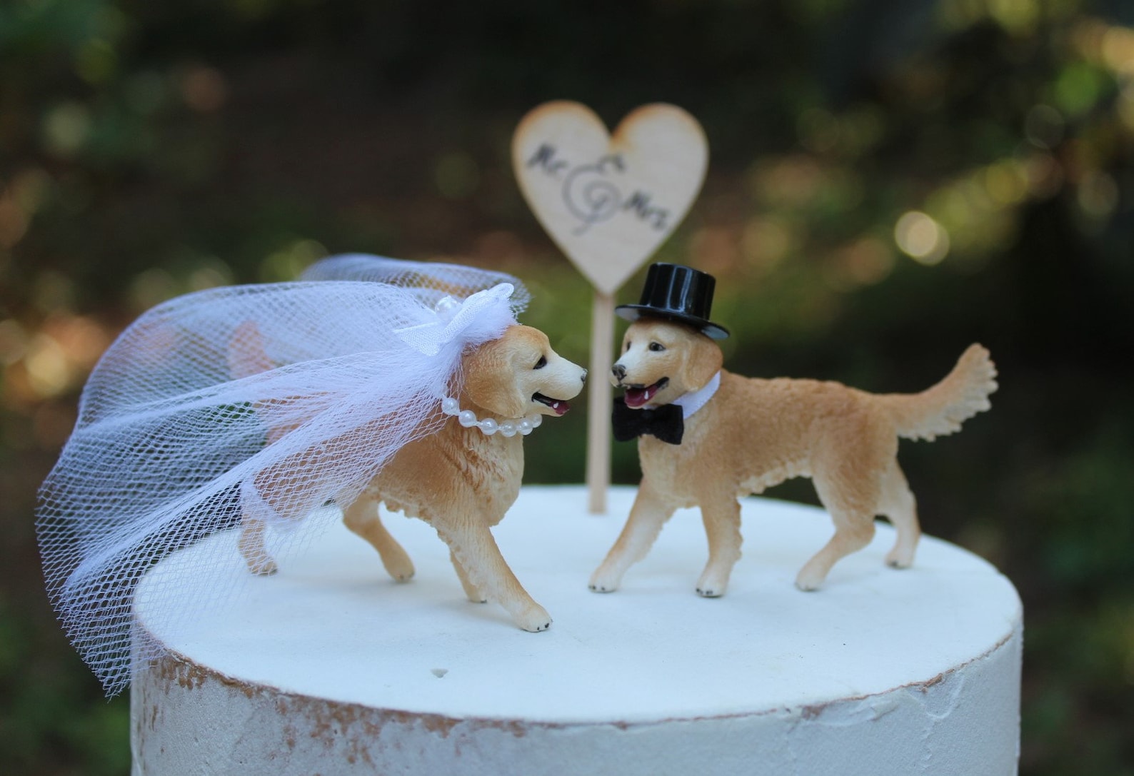 Golden Retriever-dog-bride-groom-wedding-animal-cake Topper-4 - Etsy