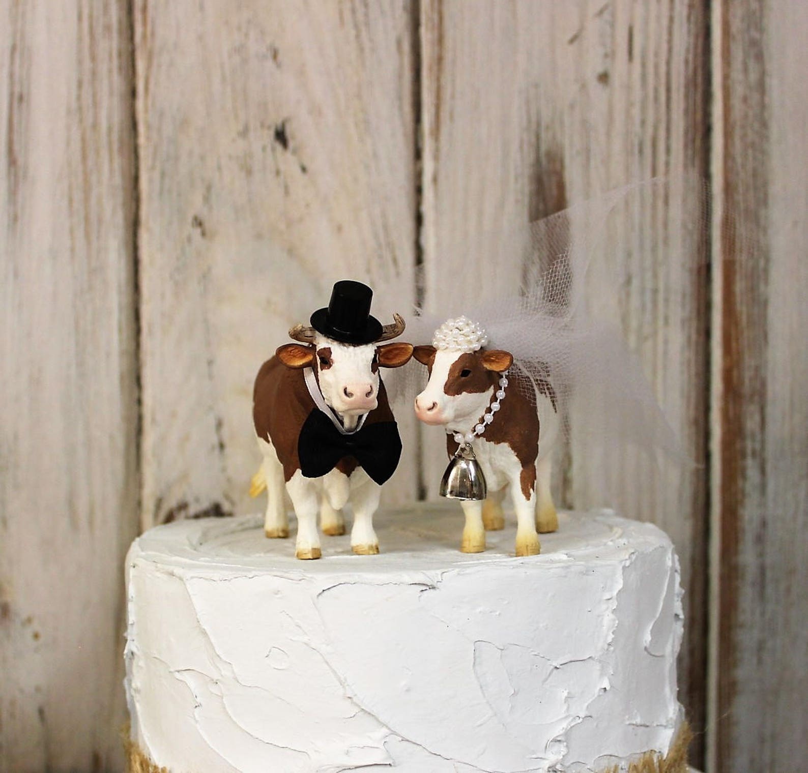 Cow Cake Topper-animal Wedding Cake Topper-farm-sentimental - Etsy