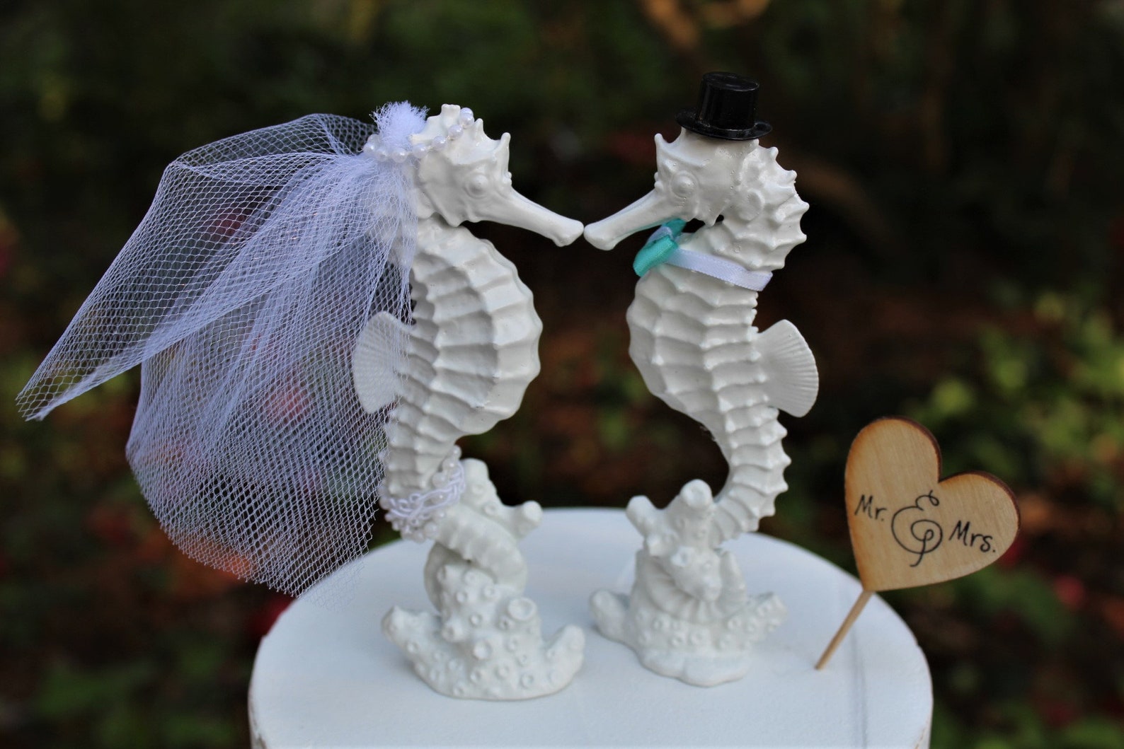 Seahorse Wedding Cake Topper Beach-family Cake Topper | Etsy