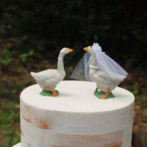 Goose-wedding-cake Topper-bride-groom-farm-animal-funny-unique-barn-mr ...