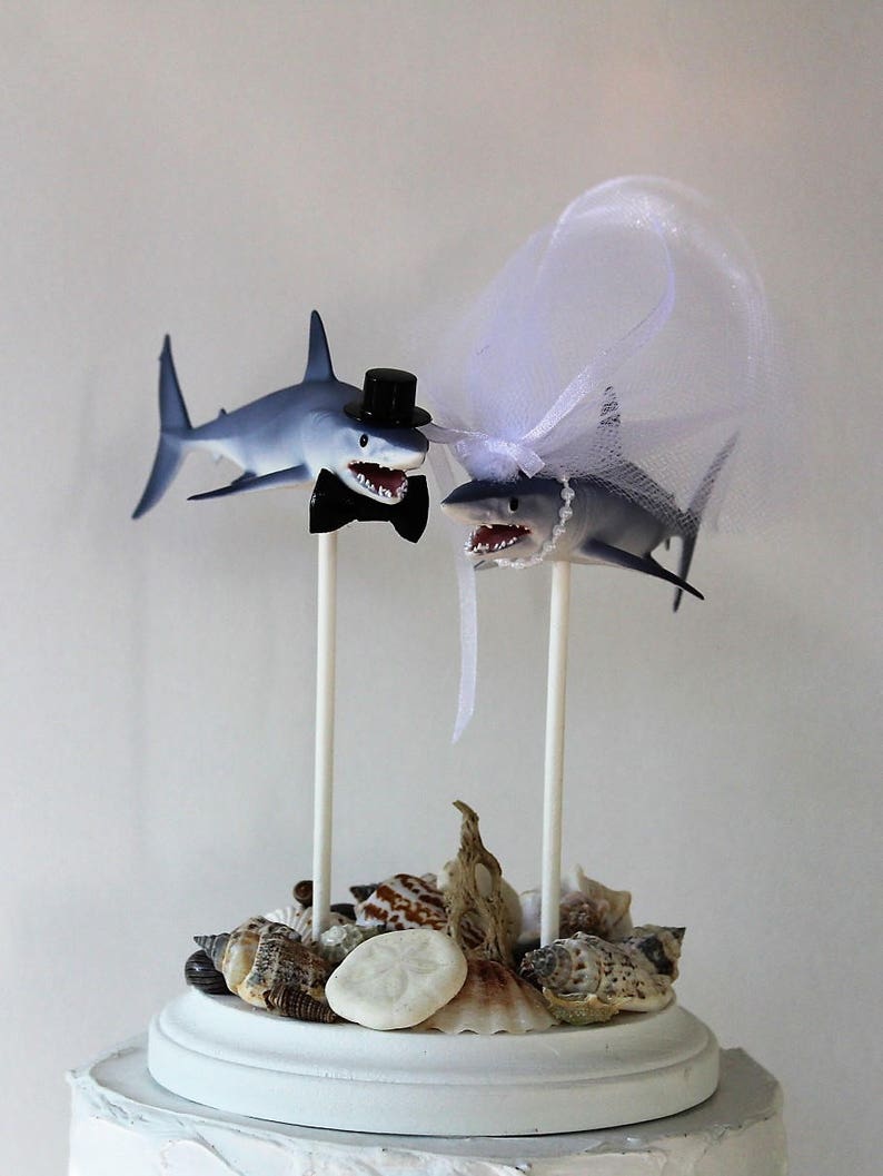 Shark Wedding Cake Topper-mako Shark Cake Topper-blue - Etsy