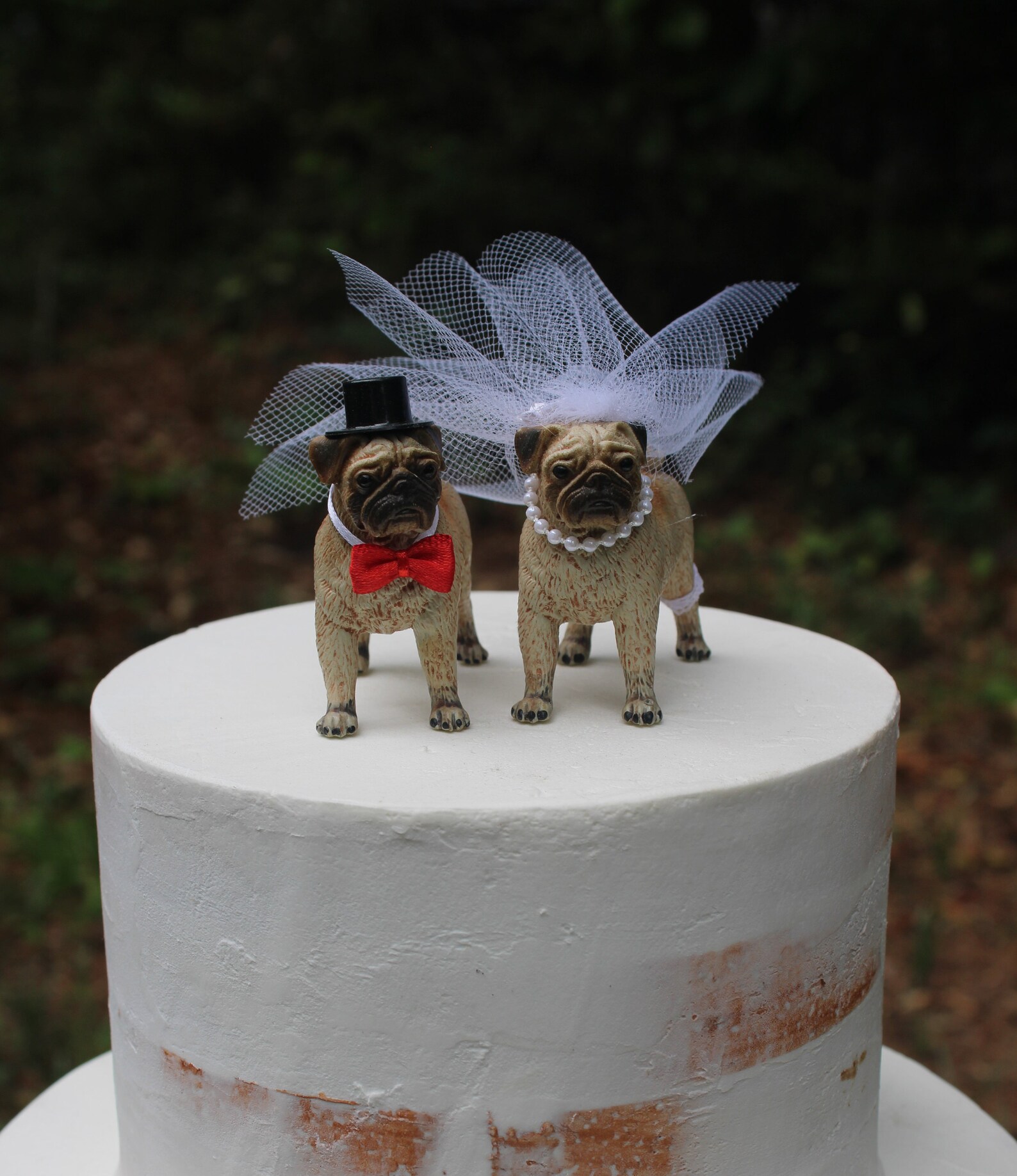 Pug- Dog-bride-groom-wedding-animal-cake Topper-6 Inch Cake- Groom's ...