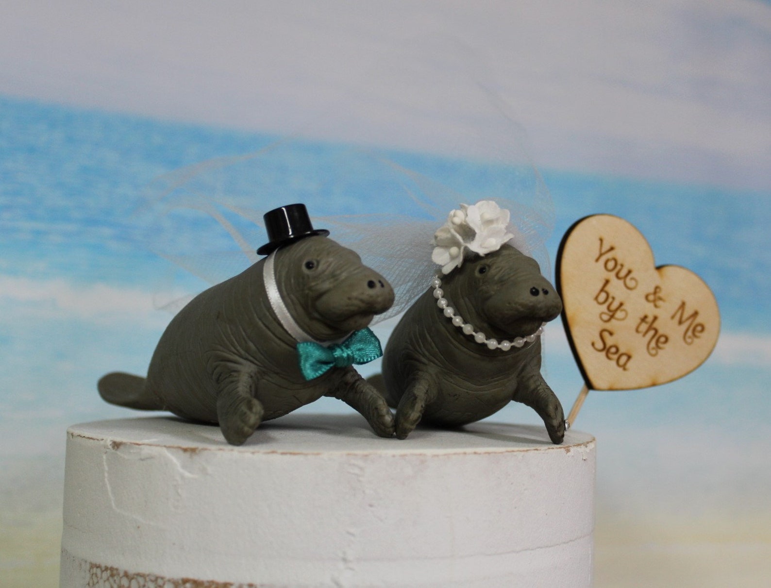 Manatee Wedding Cake Topper Beach-Ocean Wedding Cake | Etsy