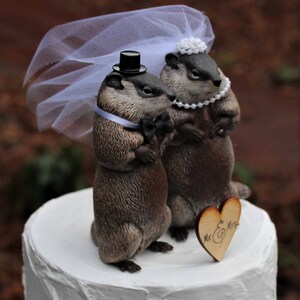 Groundhog Cake Topper, Animal-bride-groom-groundhog-wedding-wildlife ...