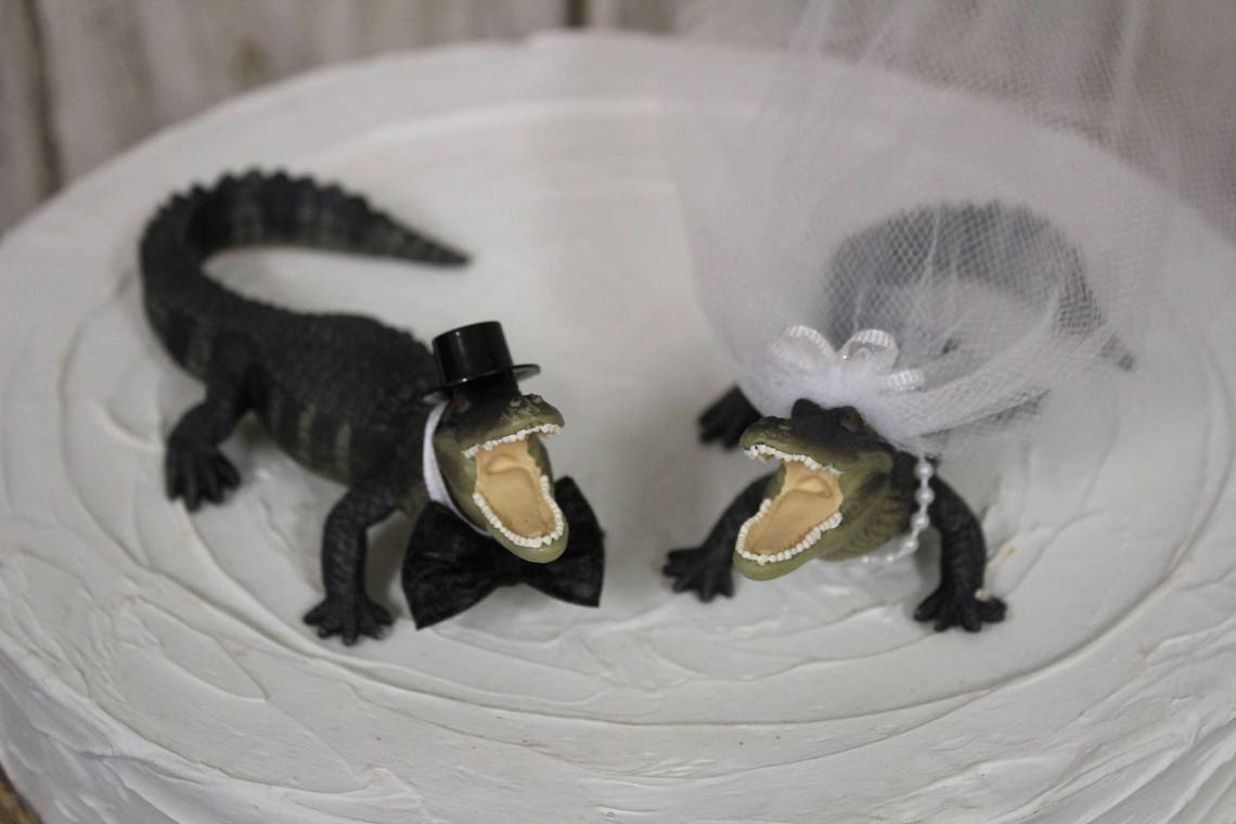 Alligator Wedding Cake Topper Animal Cake Topper Gator Cake | Etsy