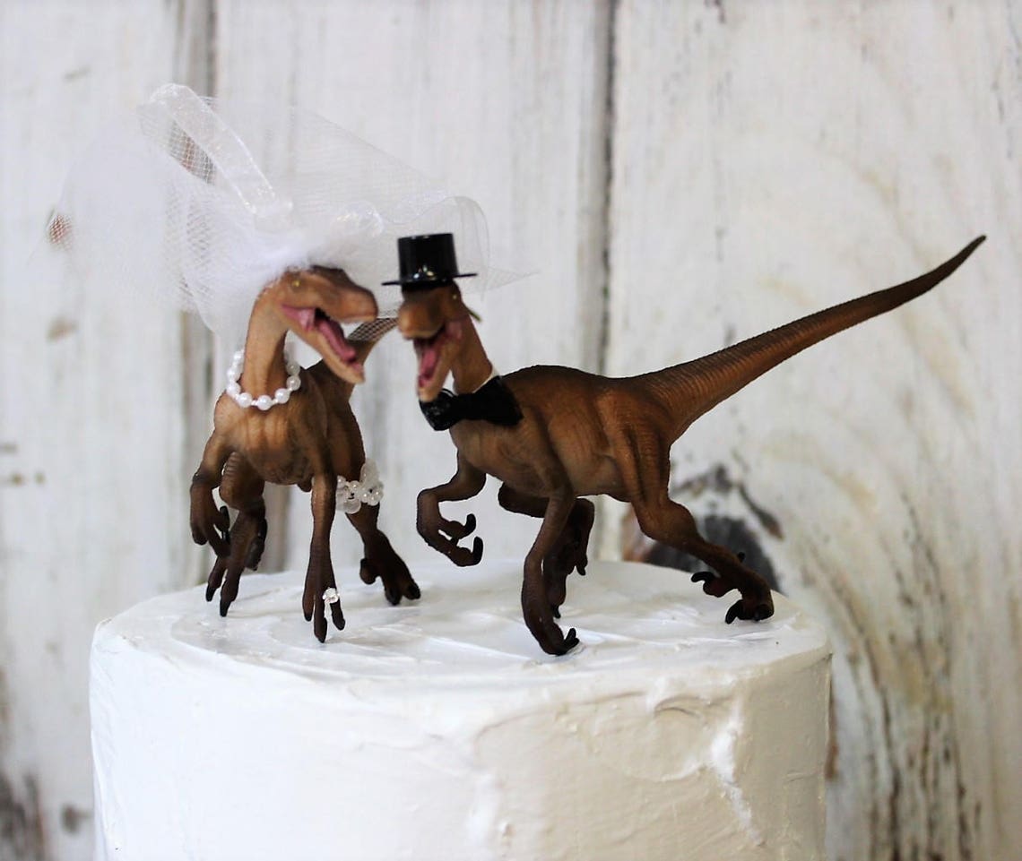 Dinosaur Wedding Cake Topper Velociraptor Cake Topper Dinosaurs