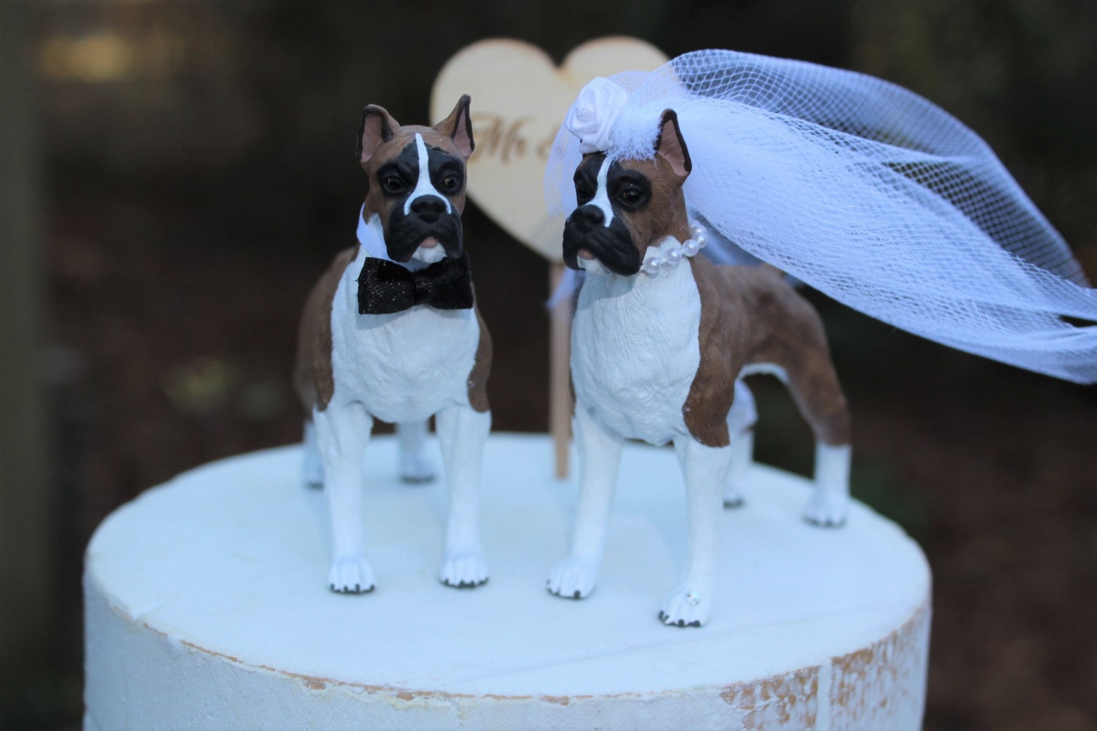 Boxer-dog-bride-groom-wedding-cake - Etsy