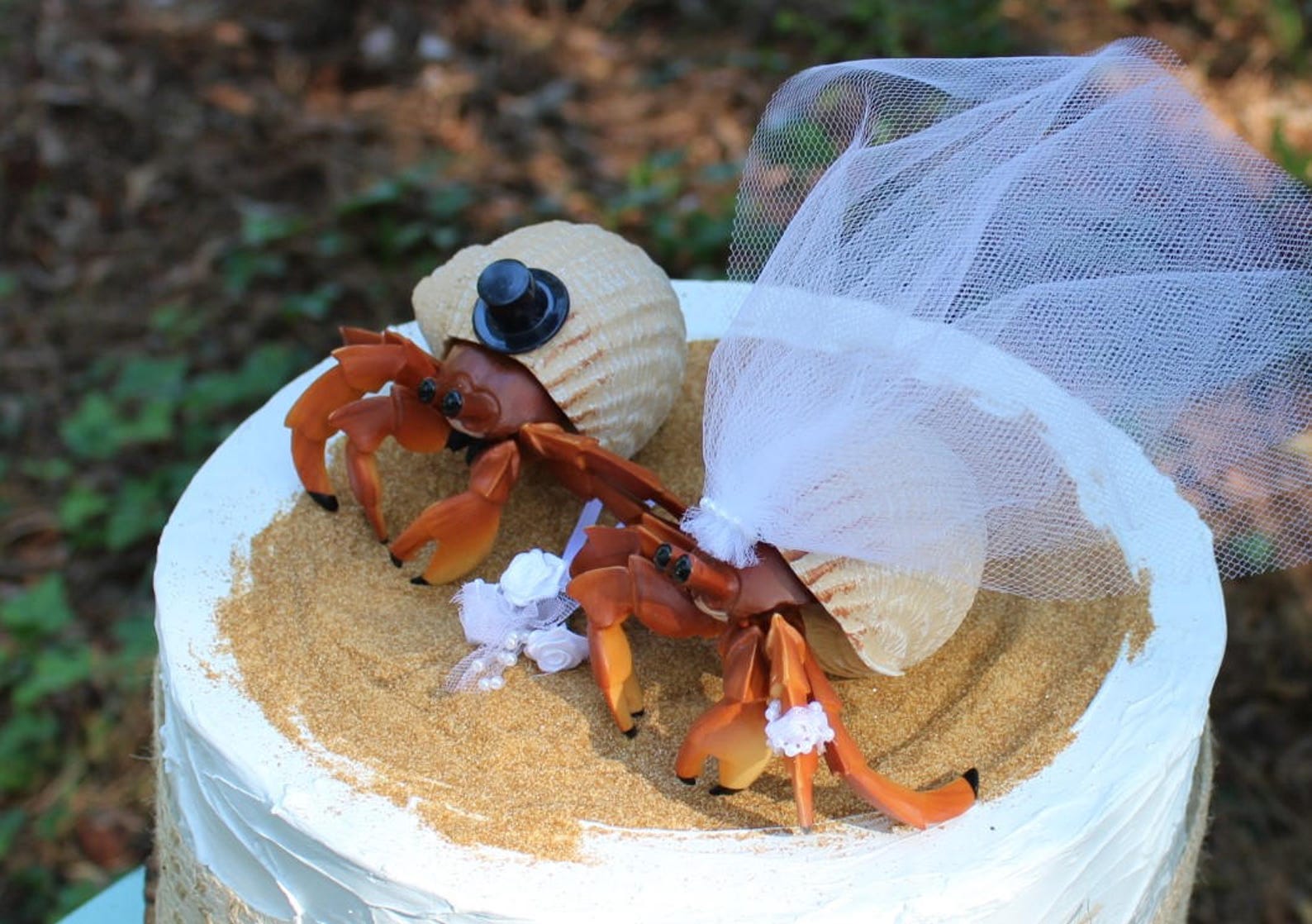 Crab Wedding Cake Topper-beach-hermit Crab Cake Topper-destination ...
