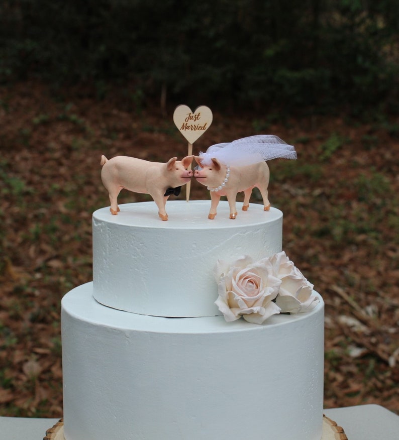 Pig-wedding-cake Topper-bride-groom-farm-barn-country-wedding - Etsy