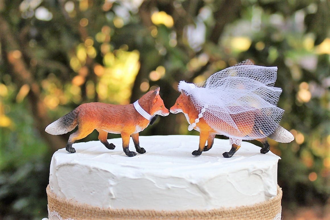 Fox Cake Topper Fox Wedding Cake Topper Animal Cake Topper | Etsy UK