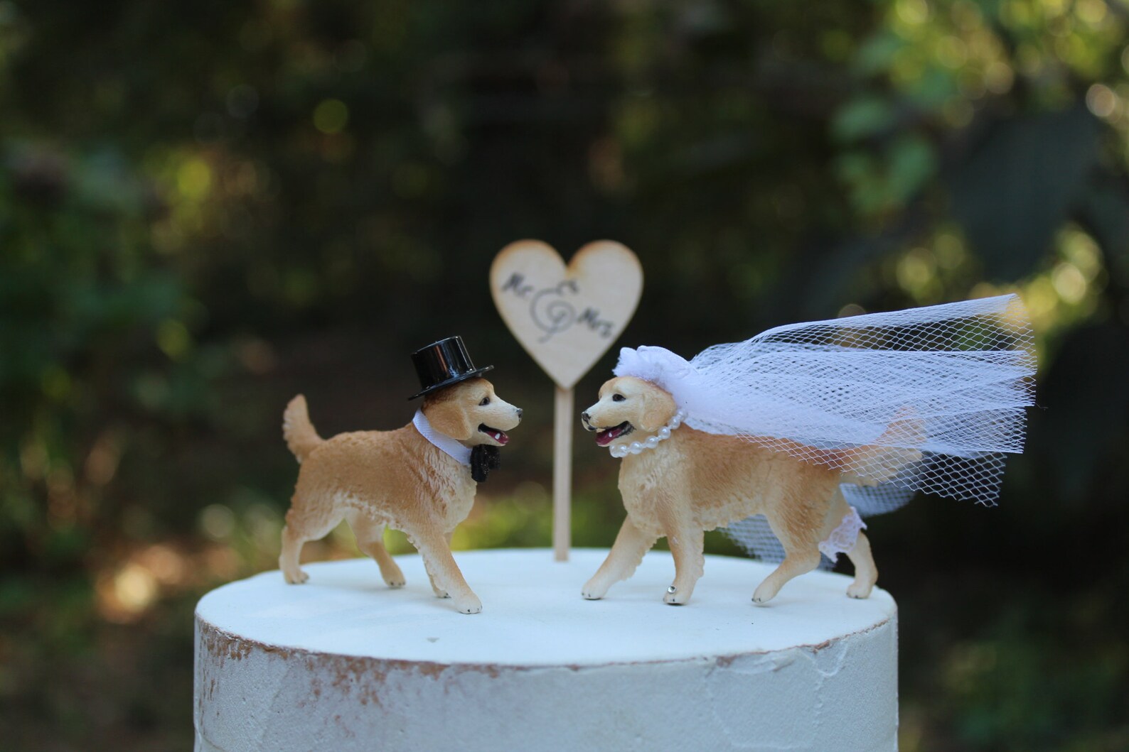 Golden Retriever-dog-bride-groom-wedding-animal-cake Topper-4 - Etsy