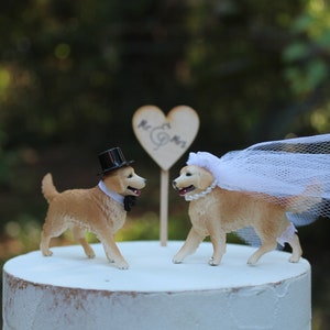 Golden Retriever-dog-bride-groom-wedding-animal-cake Topper-4 Inch-6 ...