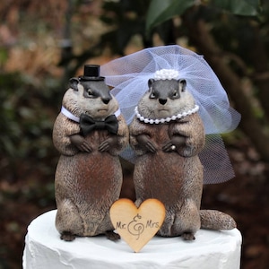Groundhog Cake Topper, Animal-bride-groom-groundhog-wedding-wildlife ...
