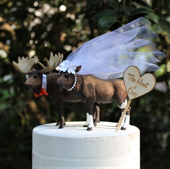 Paper & Party Supplies Moose Cake Topper Hunting Cake Topper Rustic ...