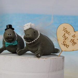 Manatee Wedding Cake Topper, Beach-ocean -wedding Cake Topper-animal ...
