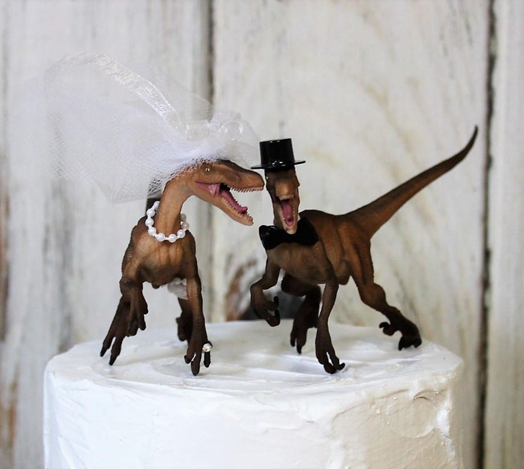 Dinosaur Wedding Cake Topper, Velociraptor Cake Topper, Dinosaurs ...
