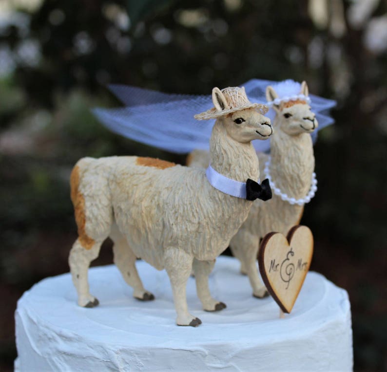 Llama Cake Topper, Animal-farm-funny-wedding-bride-groom-unique,animal ...