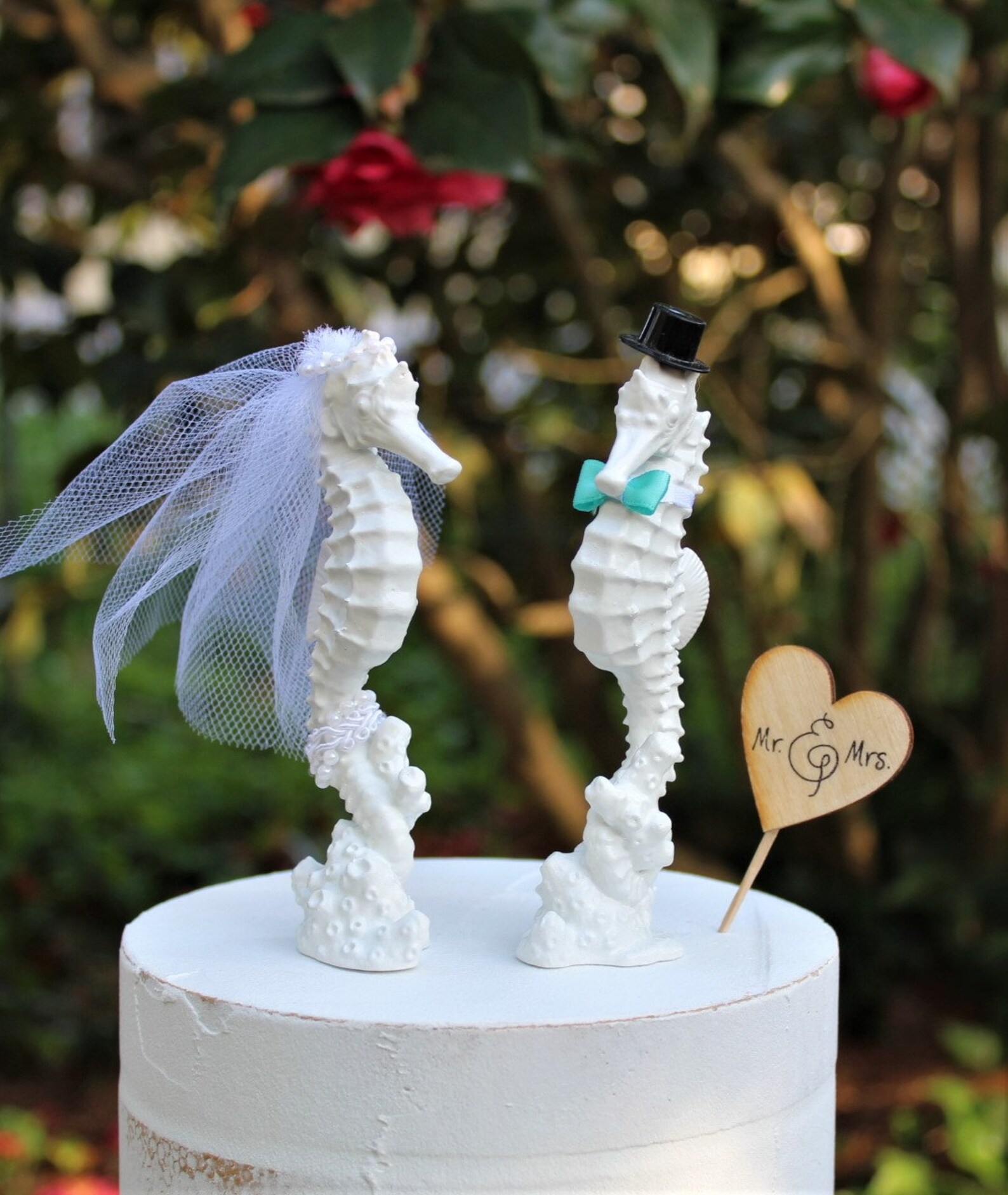 Seahorse Wedding Cake Topper Beach-family Cake Topper | Etsy