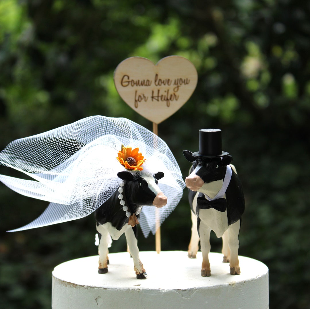 Holstein-cow-bull-wedding-cake Topper-farm-country Wedding-holstein ...