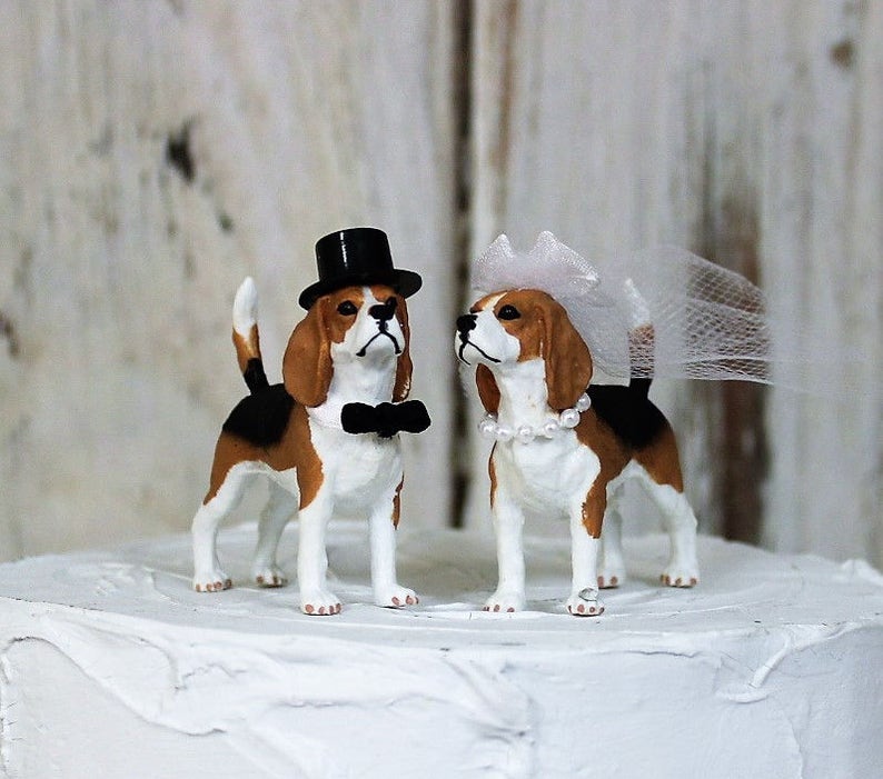 Beagle Wedding Cake Topper, Dog Cake Topper, Grooms Cake, Mans Best ...