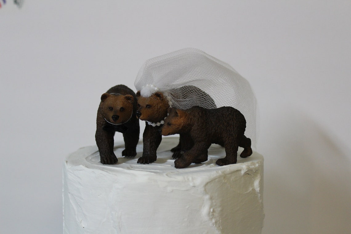 Bear Family Cake Topper Grizzly Wedding Cub Animal Cake | Etsy