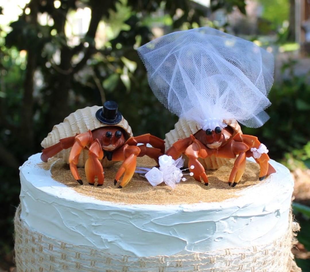 Crab Wedding Cake Topper-beach-hermit Crab Cake Topper-destination ...