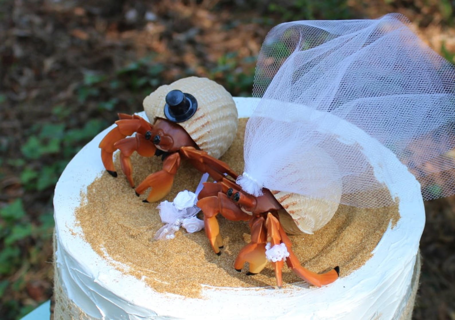 Crab Wedding Cake Topper-beach-hermit Crab Cake Topper-destination ...