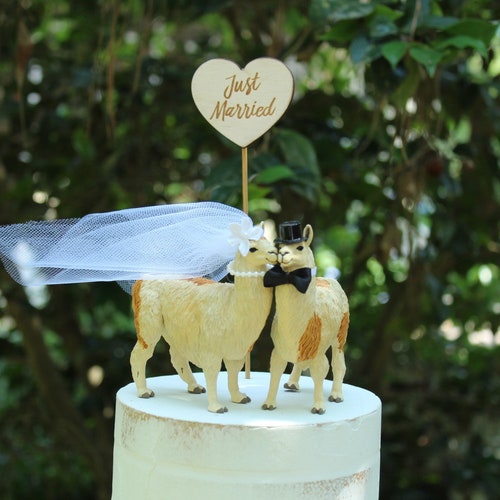 Alpaca Cake Topper Llama Animal Bride Groom Farm Unique - Etsy