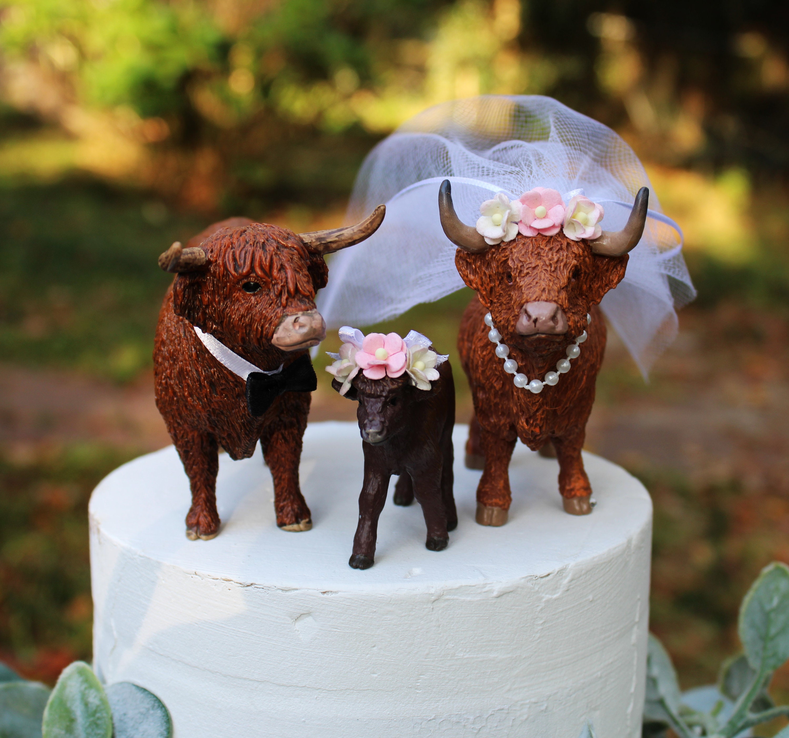 Highland Cow-bull-wedding-cake Topper-bride-groom-farm-farmhouse-animal ...