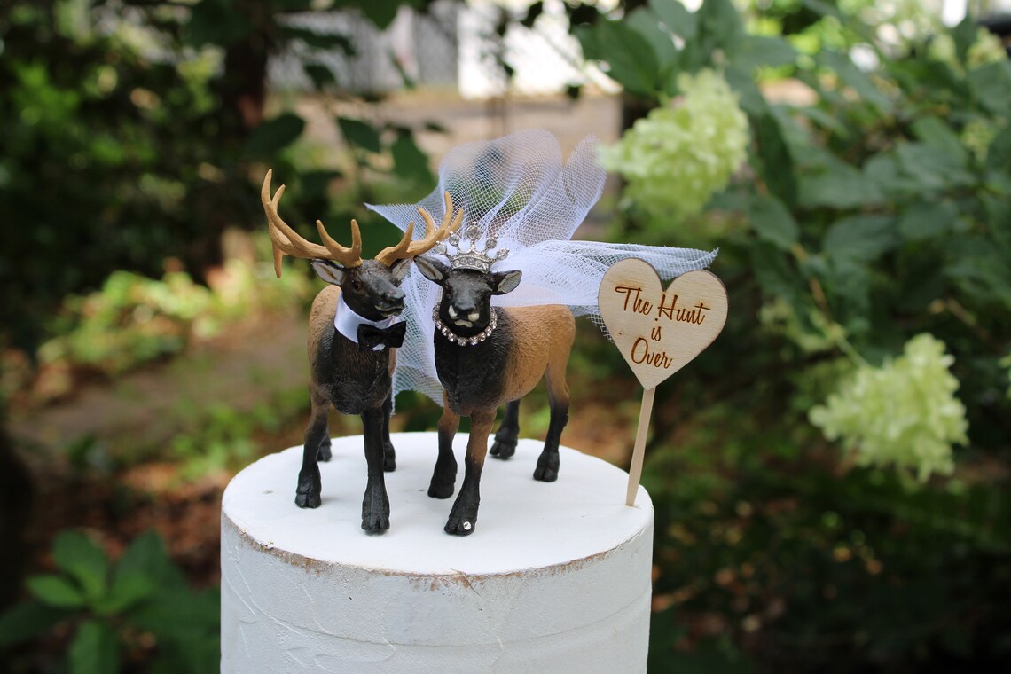 Elk Cake Topper, Wedding Cake Topper, Woodland Cake Topper, Animal Cake ...