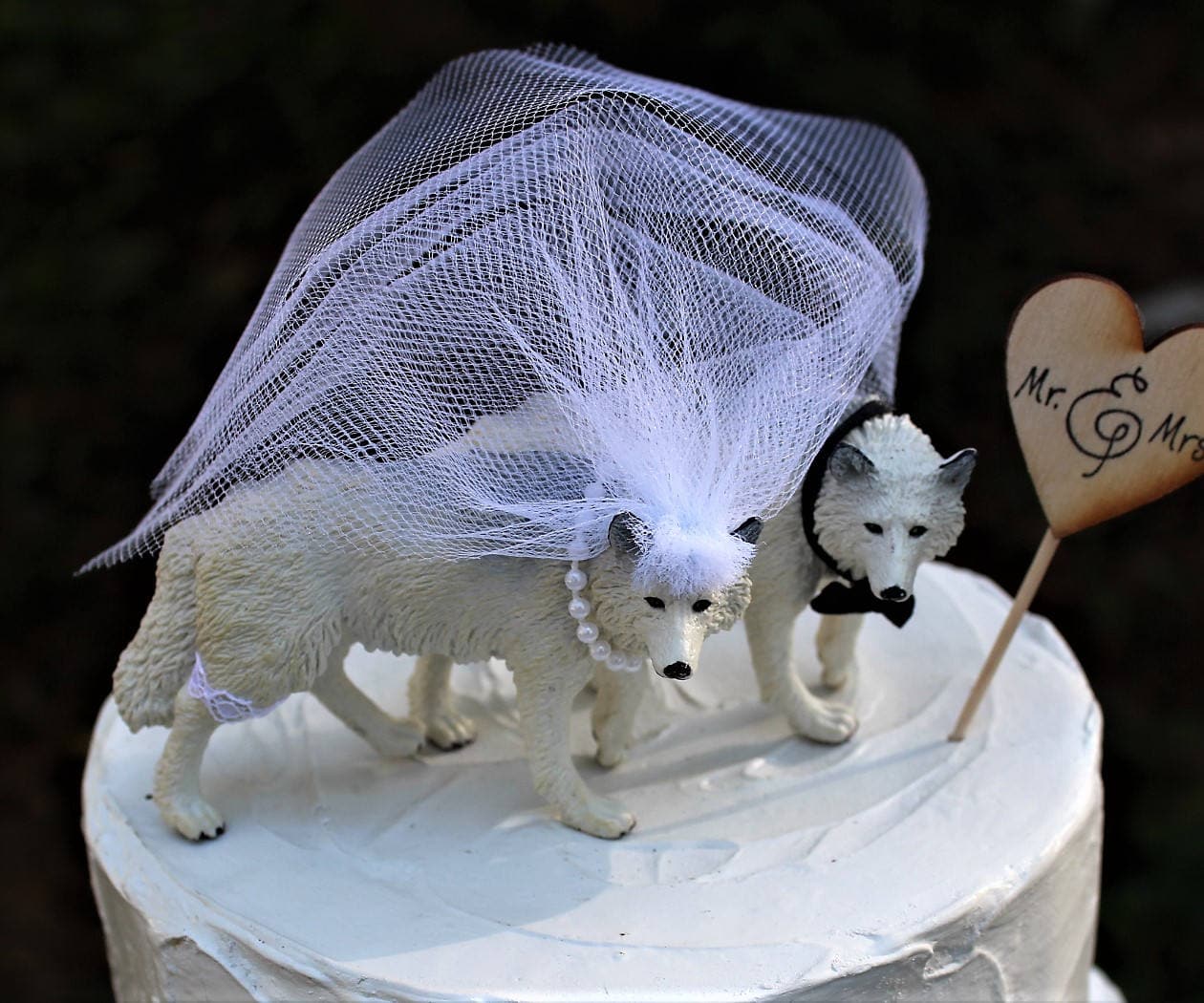 White Wolf Wedding Cake Topper Animal Cake Topper Timberwolf | Etsy