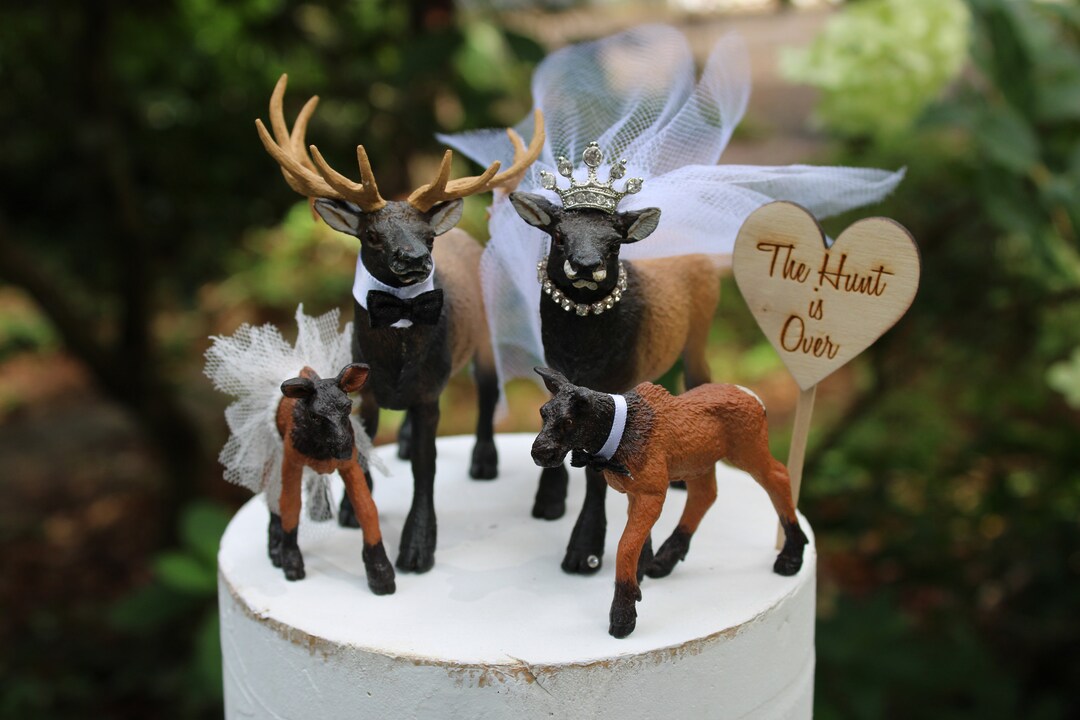 Elk Cake Topper, Wedding Cake Topper, Woodland Cake Topper, Animal Cake ...