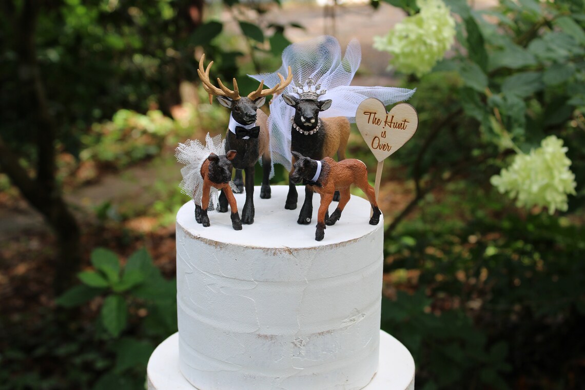 Elk Cake Topper, Wedding Cake Topper, Woodland Cake Topper, Animal Cake ...